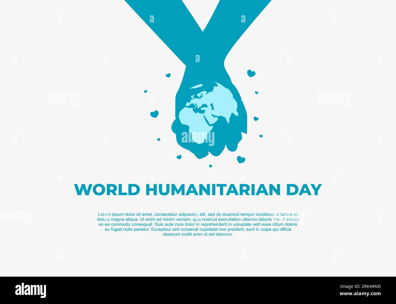 Happy world humanitarian international day banner poster with blue ...