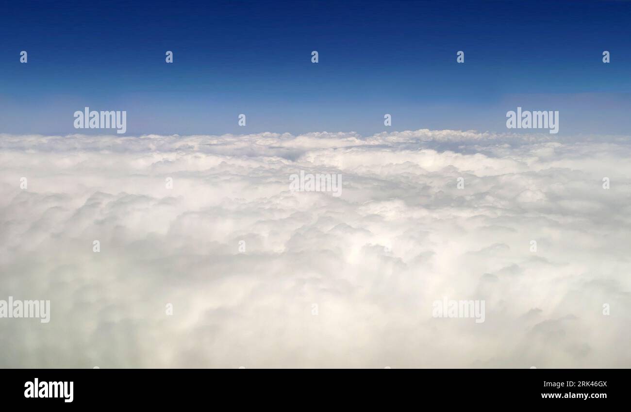 Clouds as they are seen from airplane, sky with clouds background ...