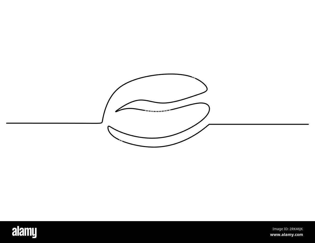 One continuous single line of hand drawn with coffee beans isolated on ...