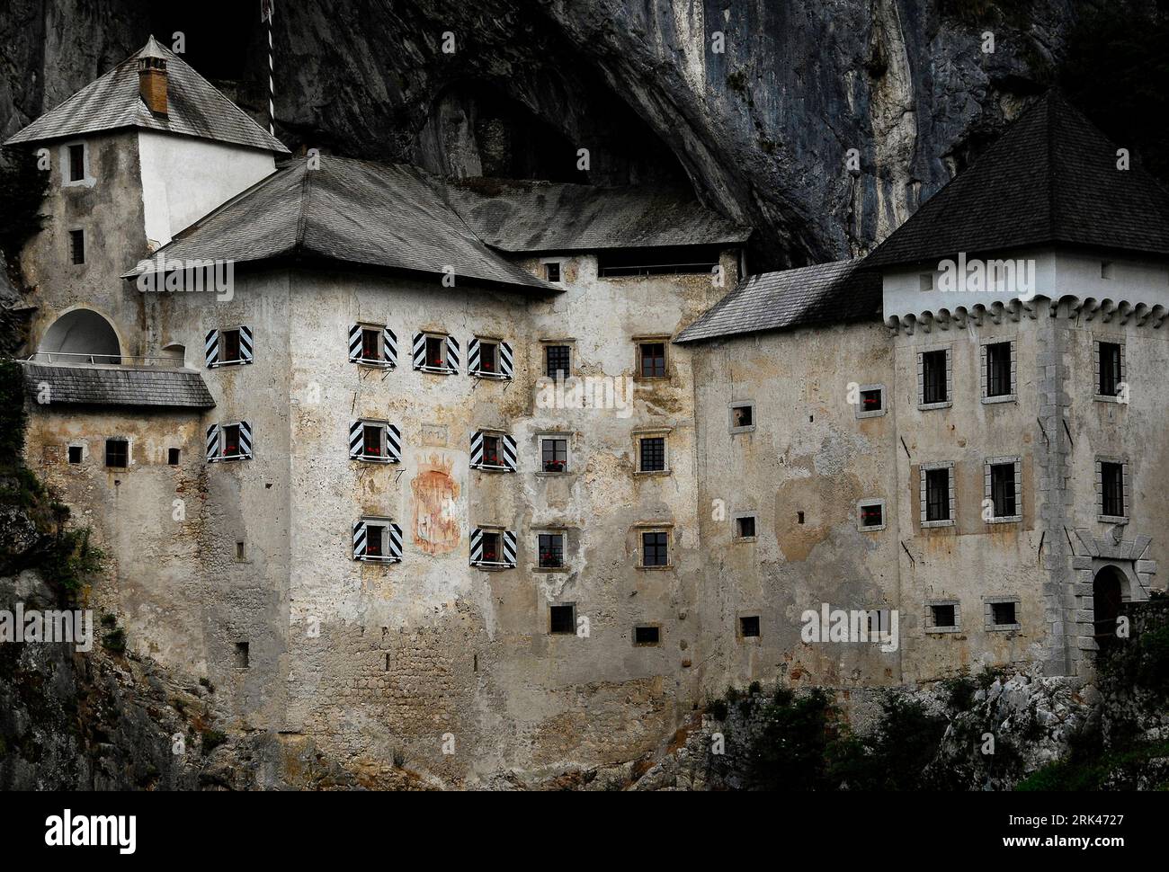 Renaissance facade of 800-year-old Predjama Castle in south-west ...