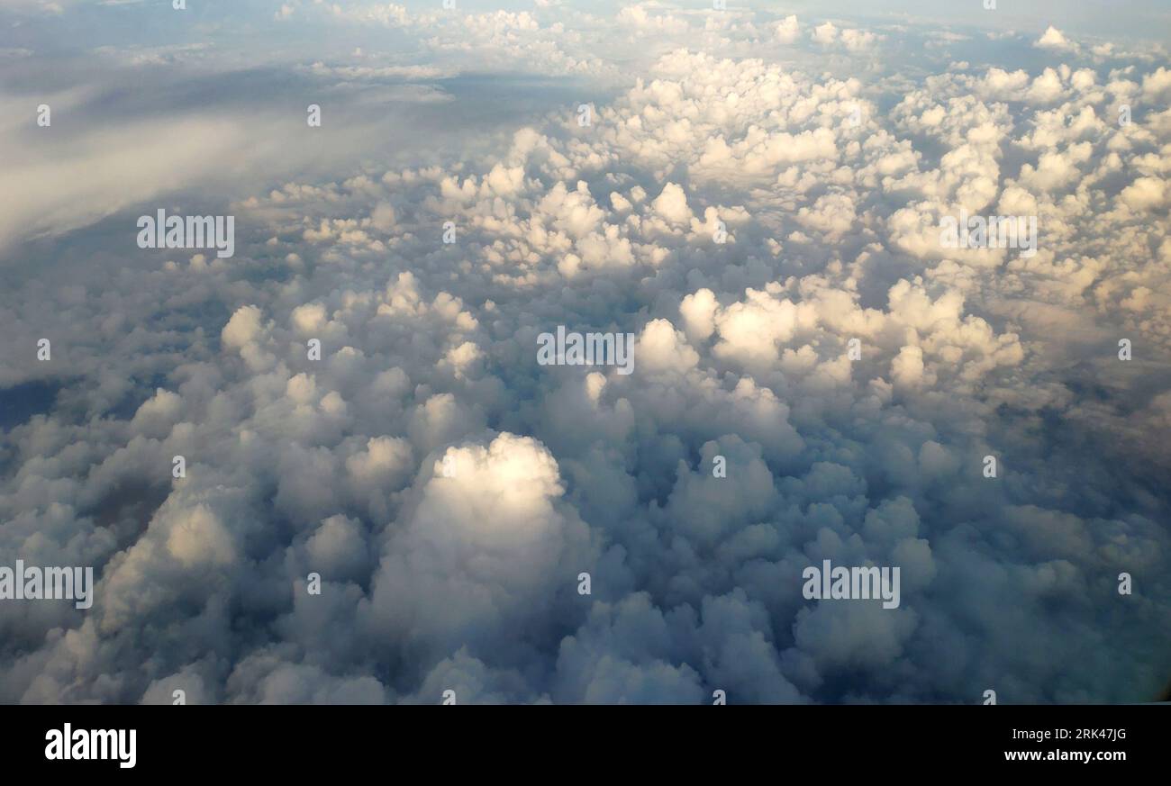 Clouds as they are seen from airplane, sky with clouds background ...