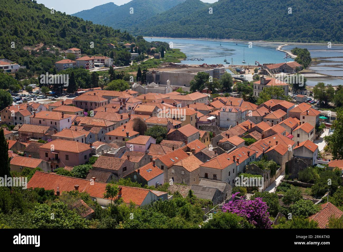 Aerial view of city of Ston in Croatian Adriatic Stock Photo - Alamy