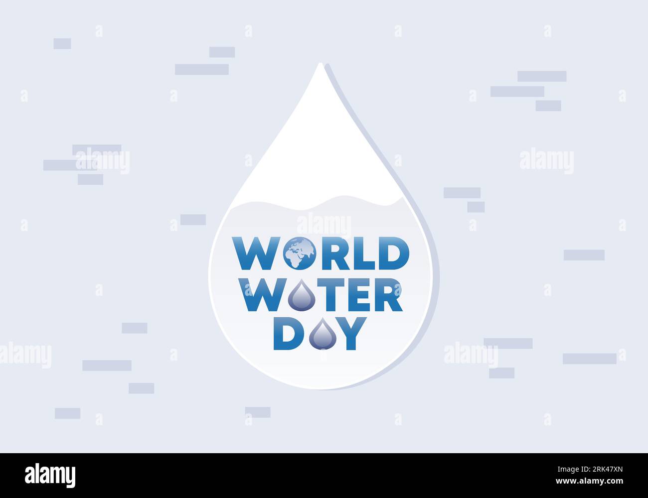 World water day poster banner background with water drop on grey color ...
