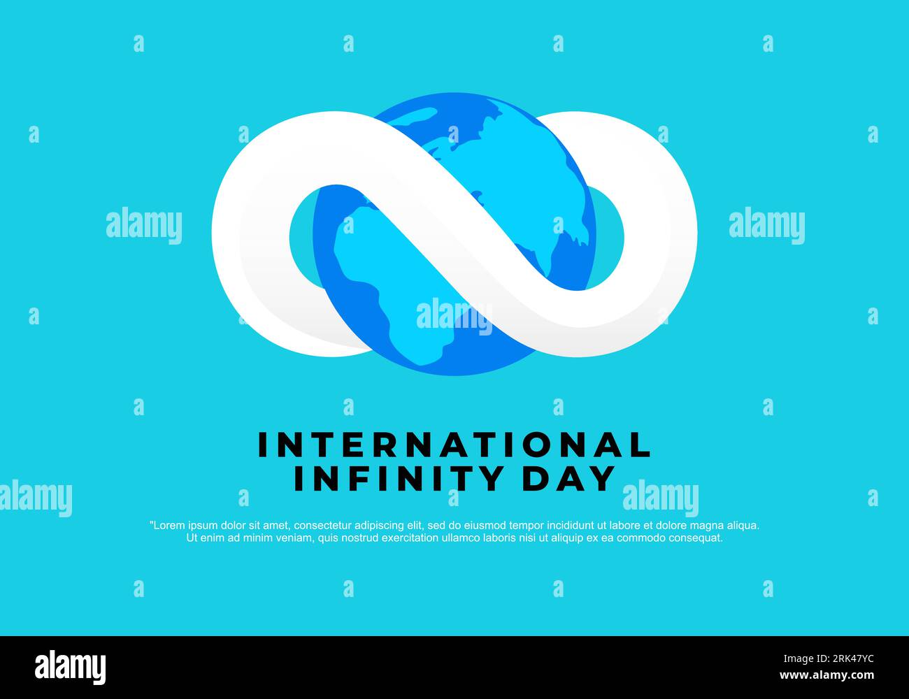 International infinity day banner poster on august 8 with white ...
