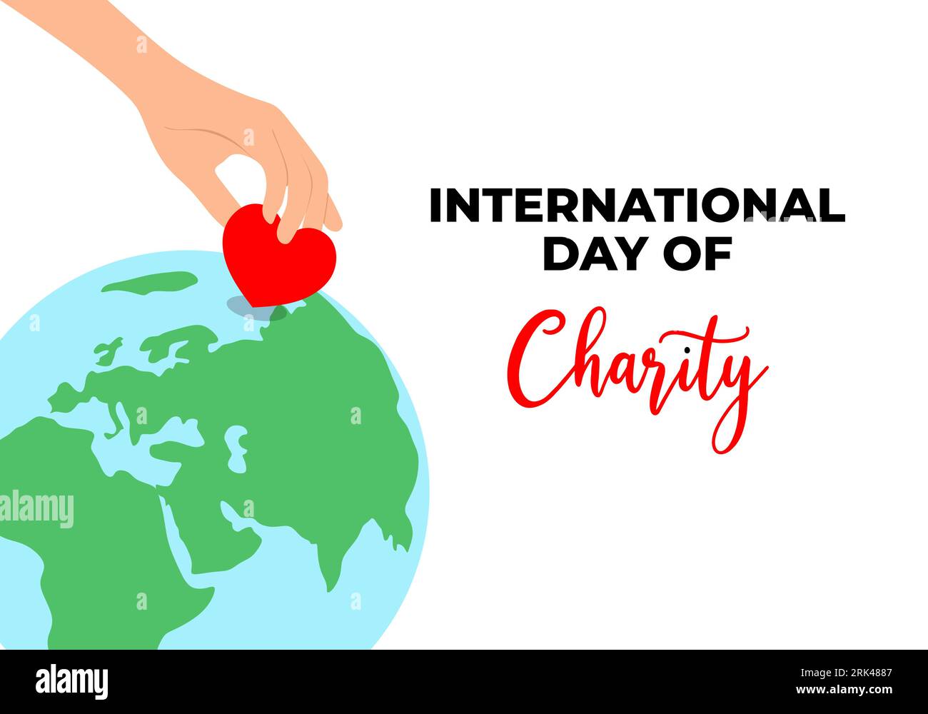 International day of charity banner poster on september 5 th with hand ...