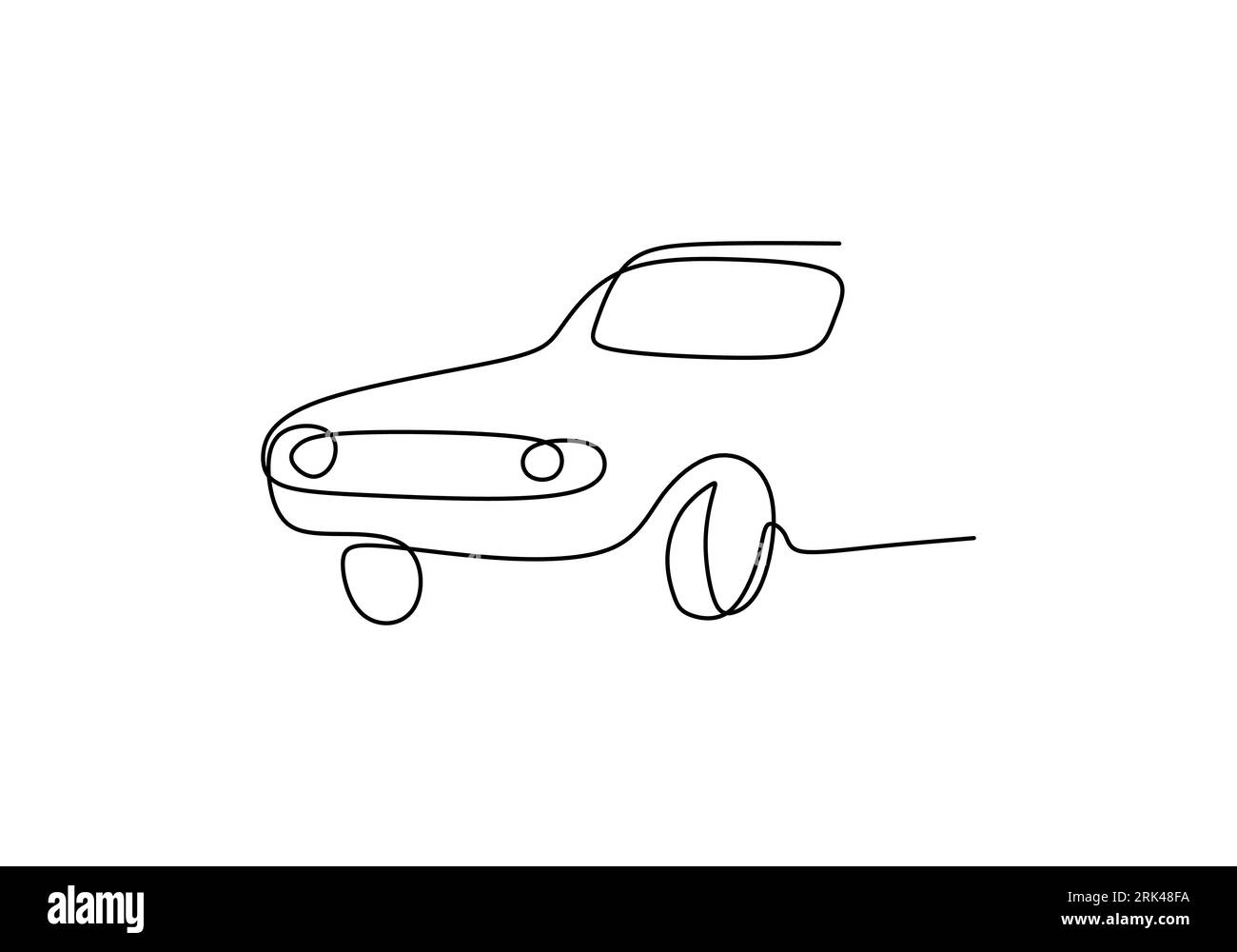 One continuous single line of car for transportation theme isolated on ...