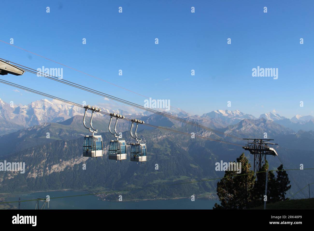Cable cars in the Swiss Alps Stock Photo - Alamy