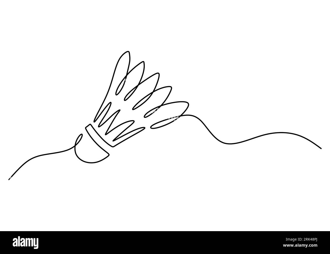 One continuous single line of badminton for sport theme isolated on ...