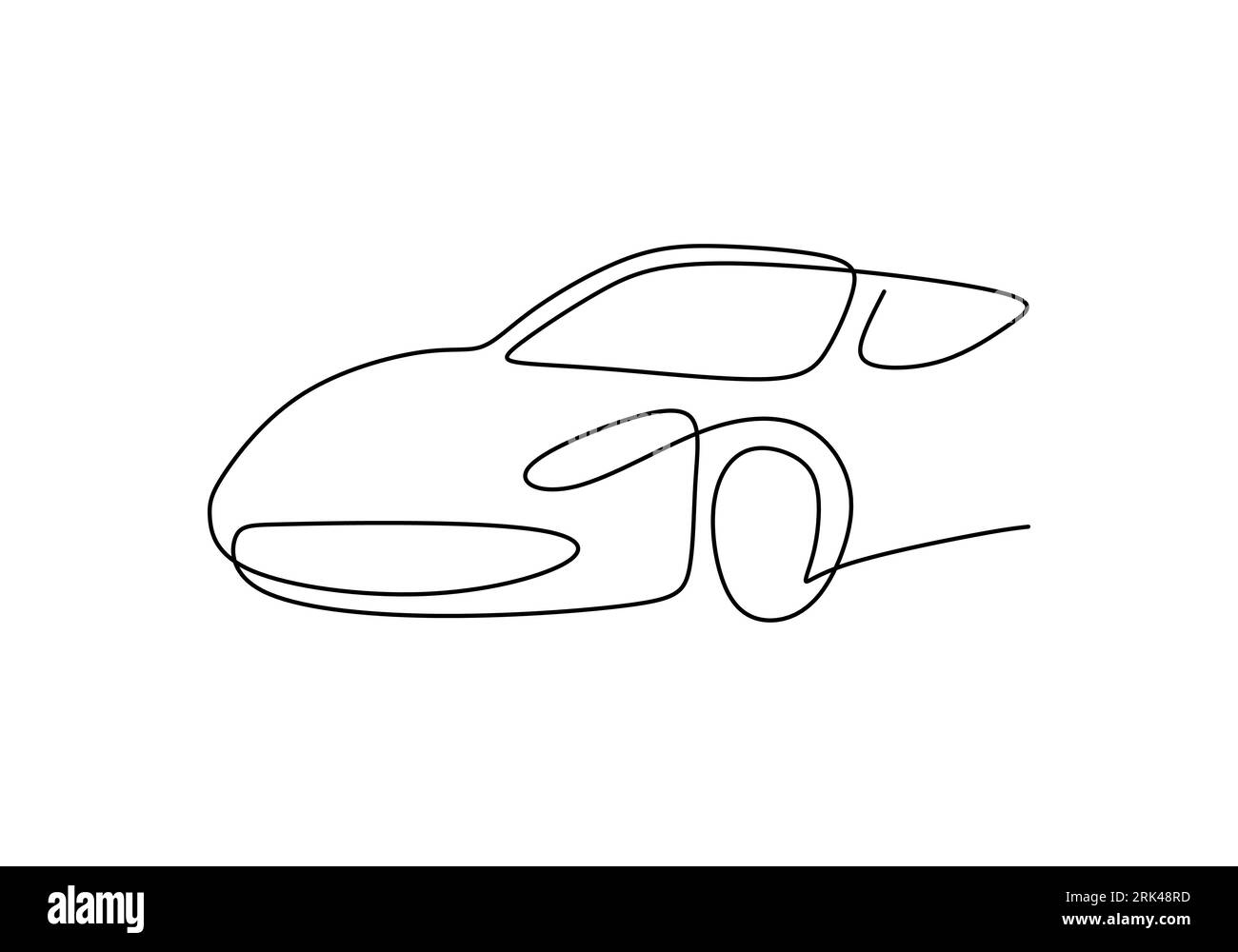 One continuous single line of car for transportation theme isolated on ...