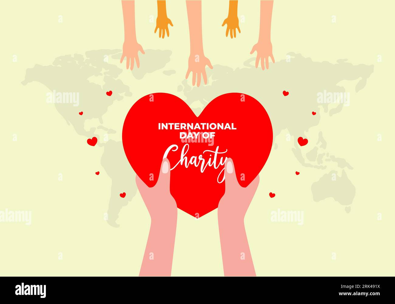 International day of charity banner poster on september 5 th with hand ...
