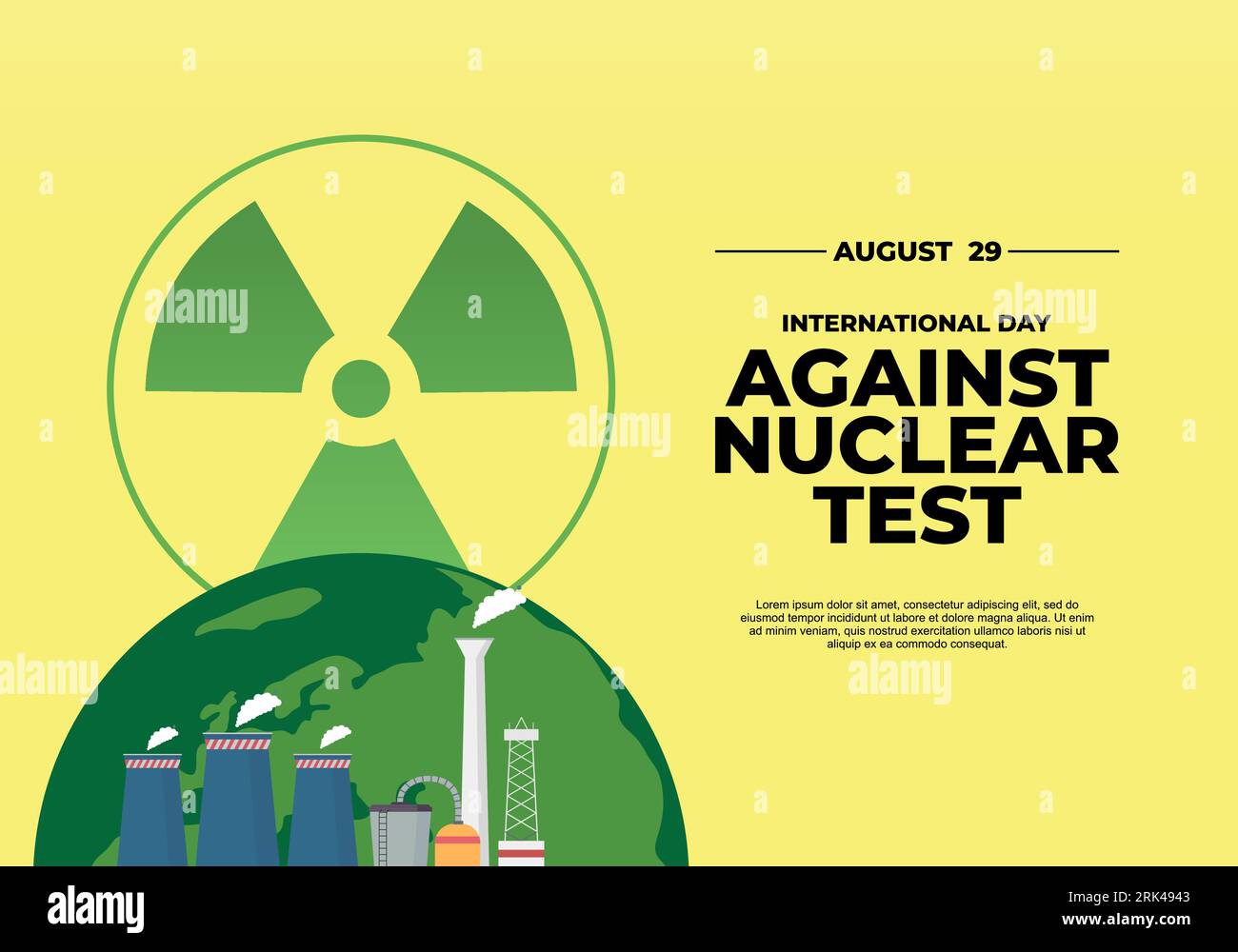 World International day against nuclear test banner poster. With ...