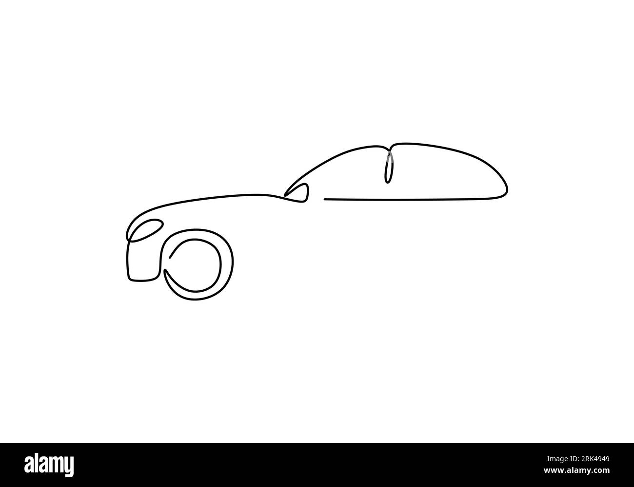 One continuous single line of car for transportation theme isolated on ...