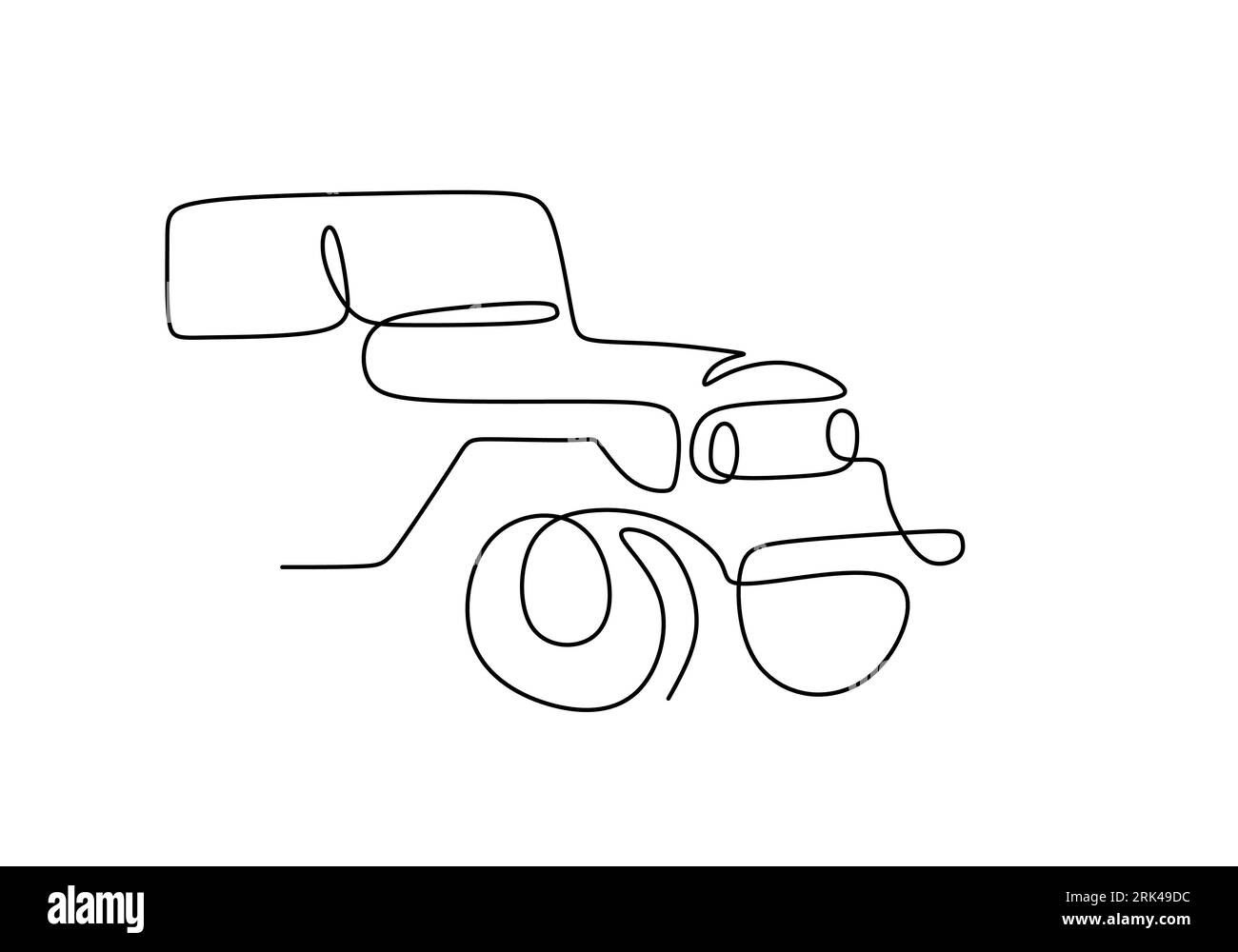 One continuous single line of car for transportation theme isolated on ...