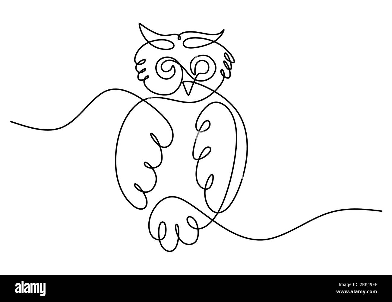 One continuous single line hand drawn of owl for international bat ...