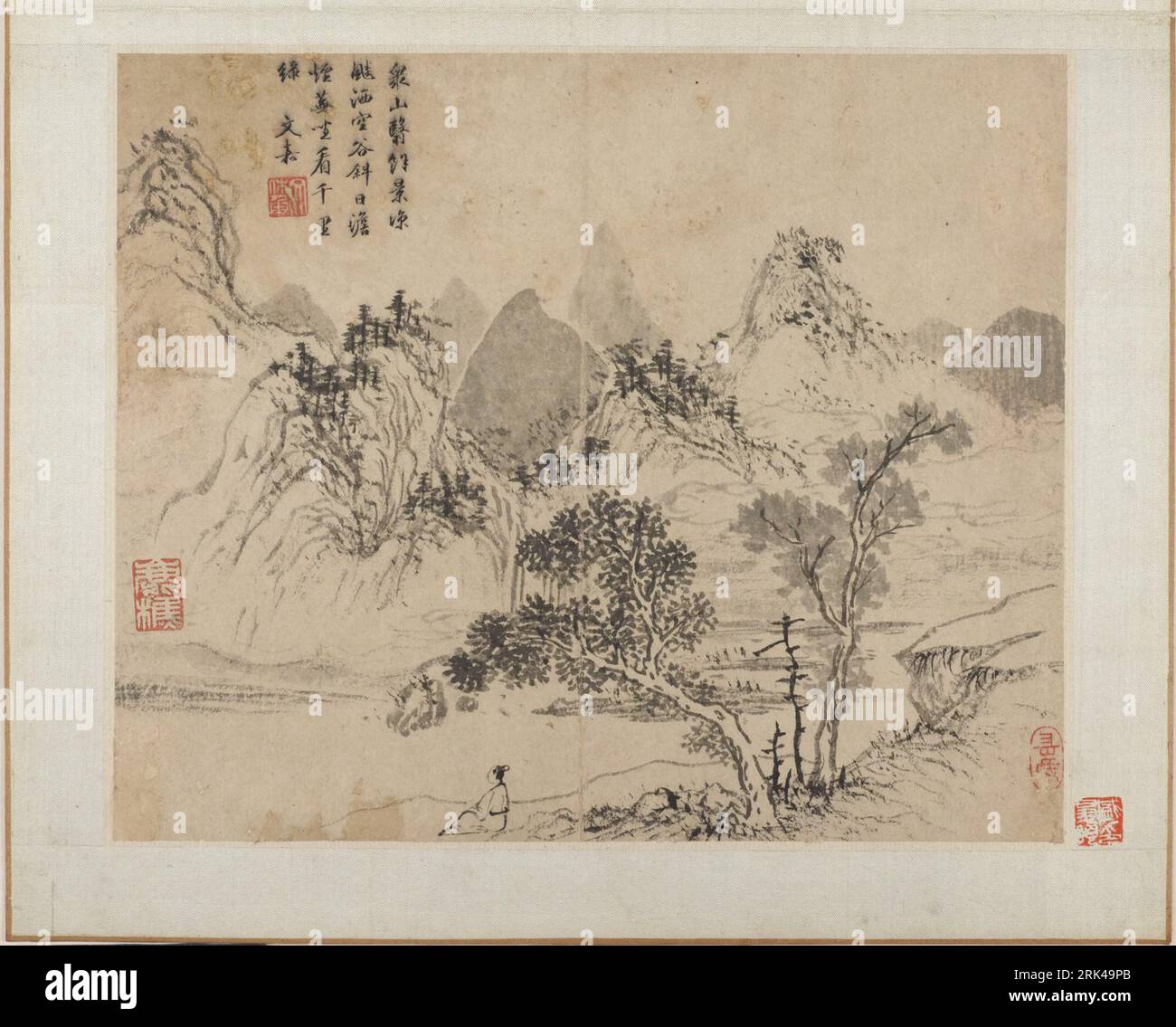 Landscapes (Shanshui huace 山水畫冊) 1575 by Wen Jia Stock Photo - Alamy