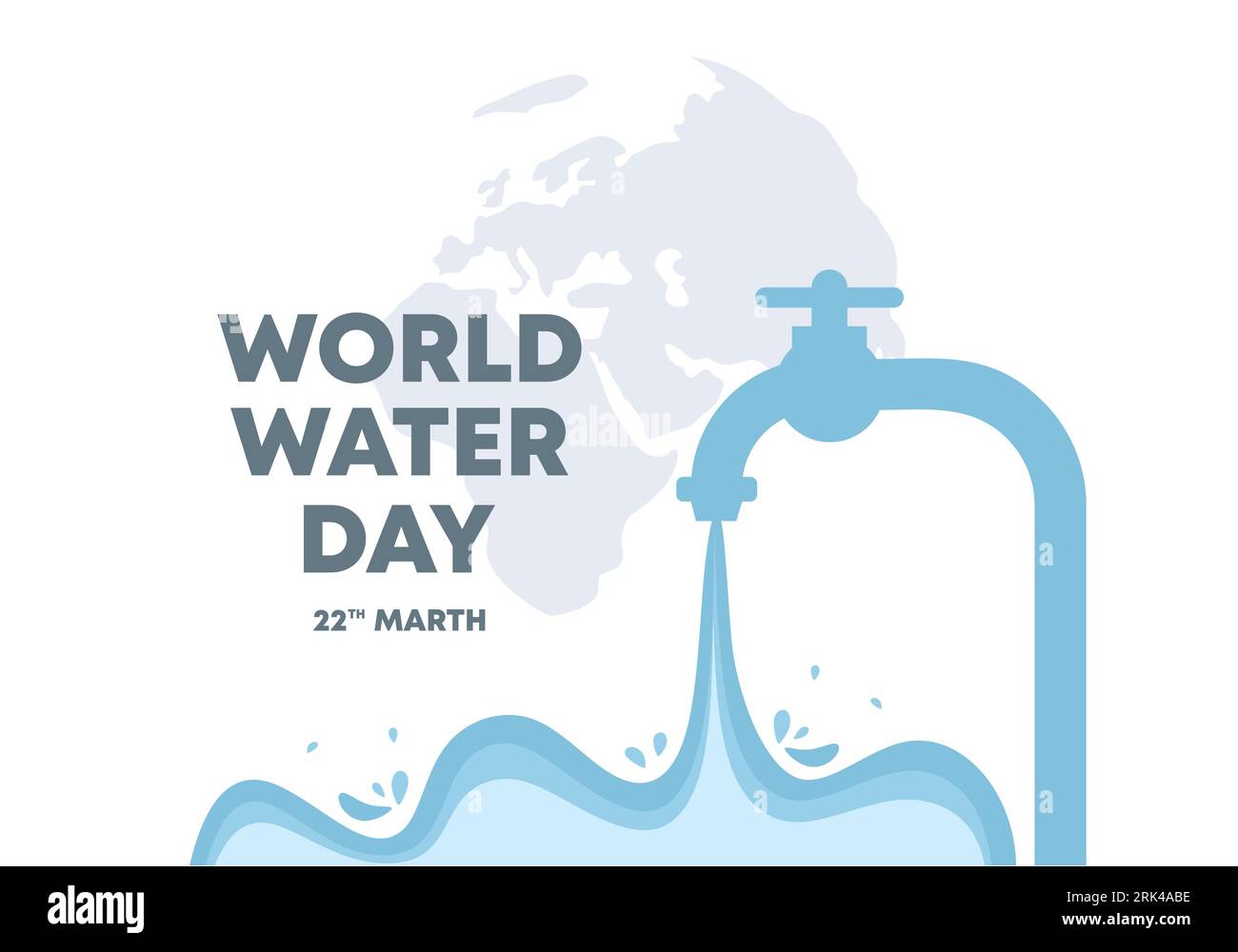 World water day poster banner background with faucet and world map on ...