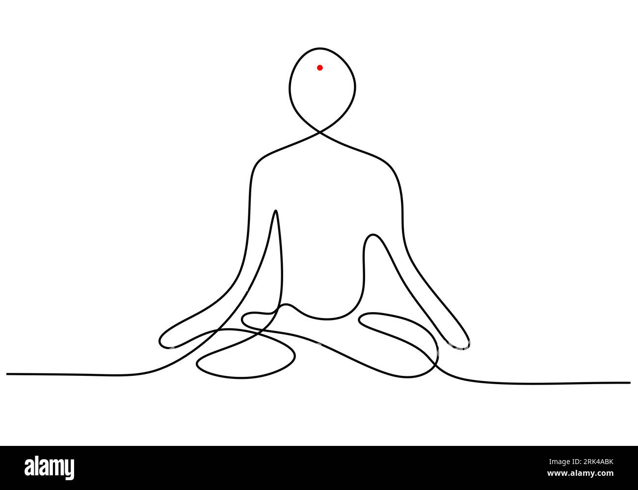 One continuous single line hand drawn of man meditation for india ...