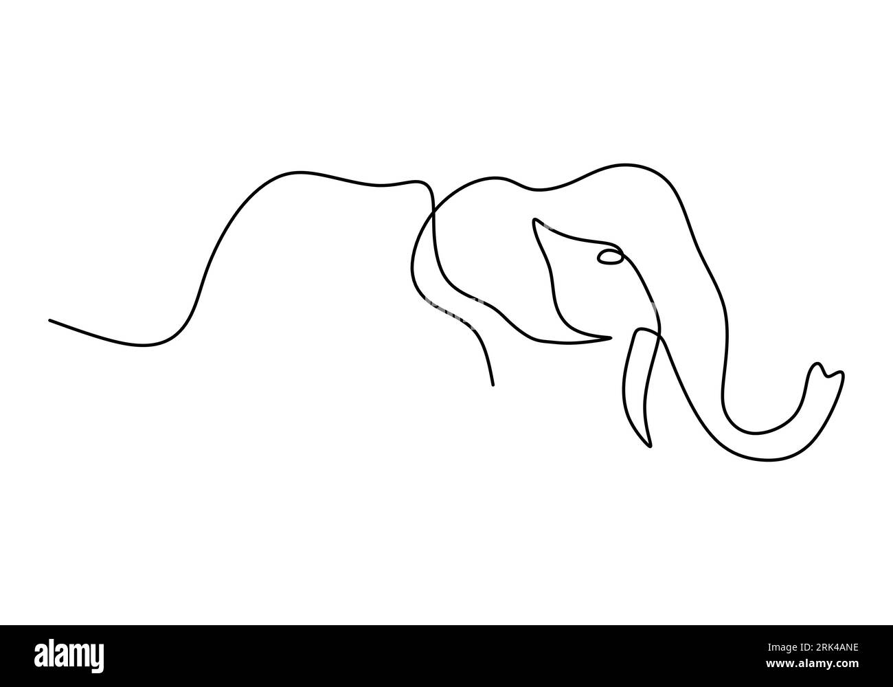 One continuous single line of elephant head for world elephant day ...