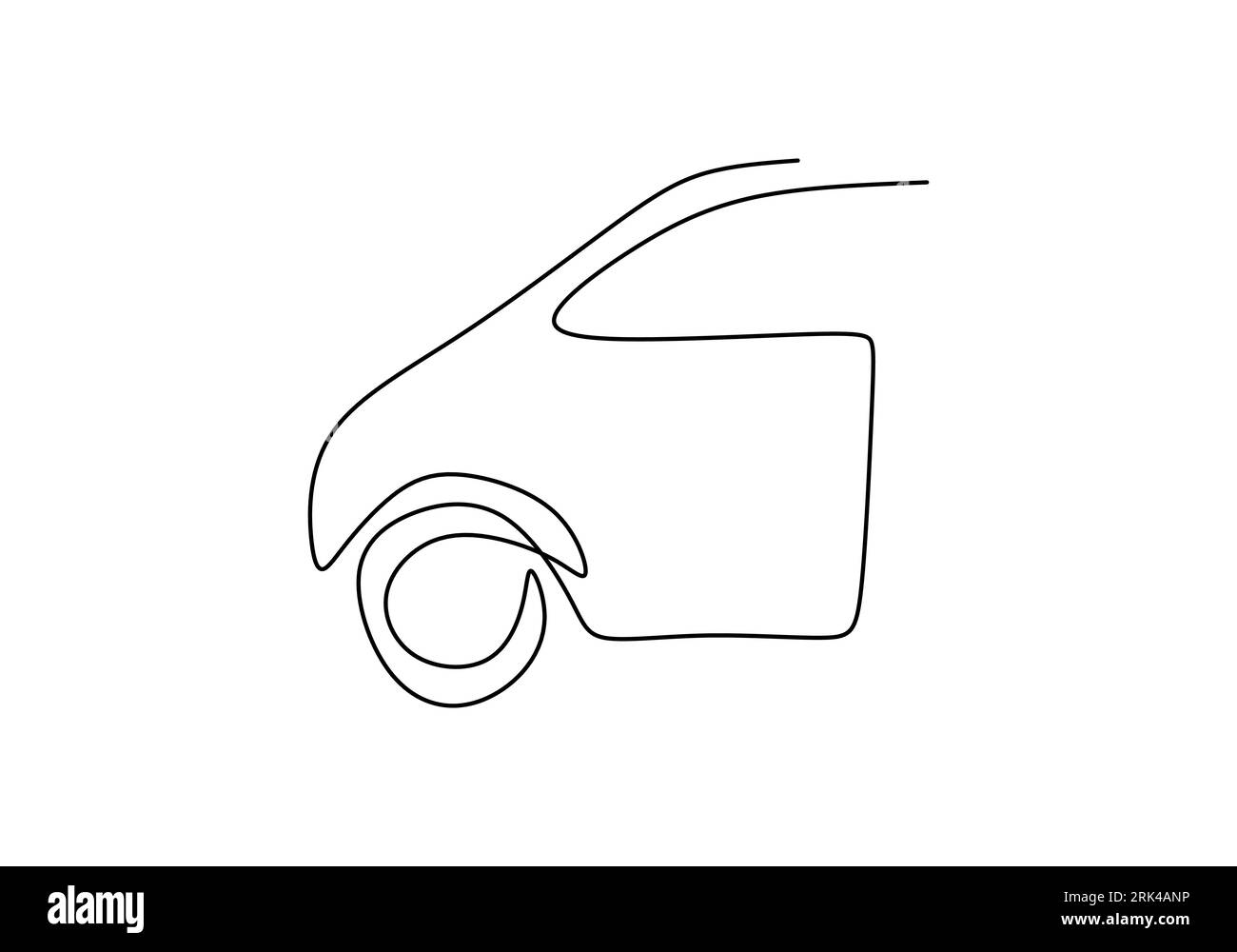 One continuous single line of car for transportation theme isolated on ...