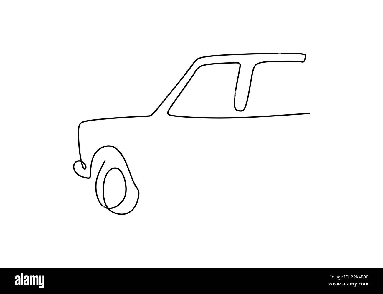One continuous single line of car for transportation theme isolated on ...