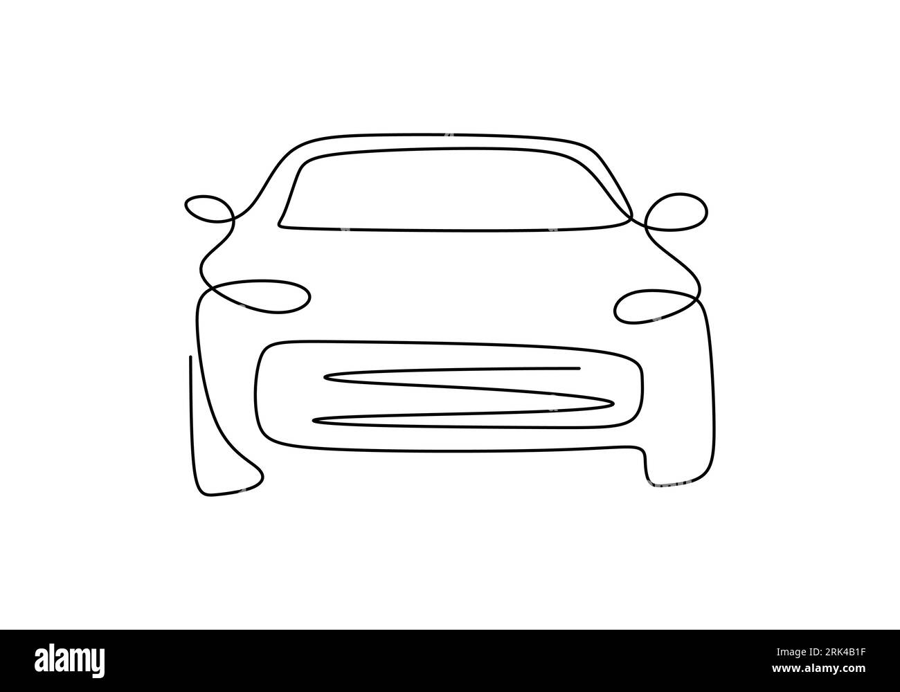 One continuous single line of car for transportation theme isolated on ...