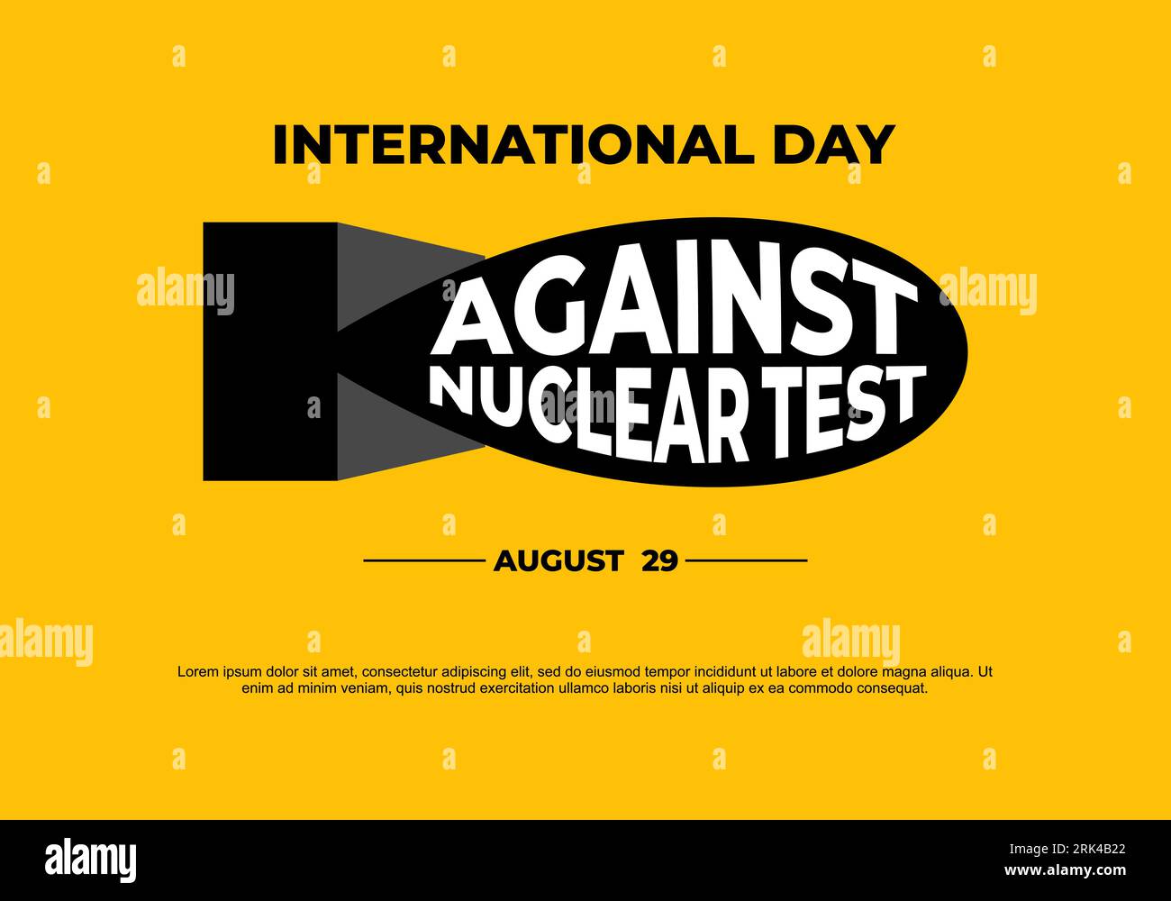 World International day against nuclear test banner poster. With big ...