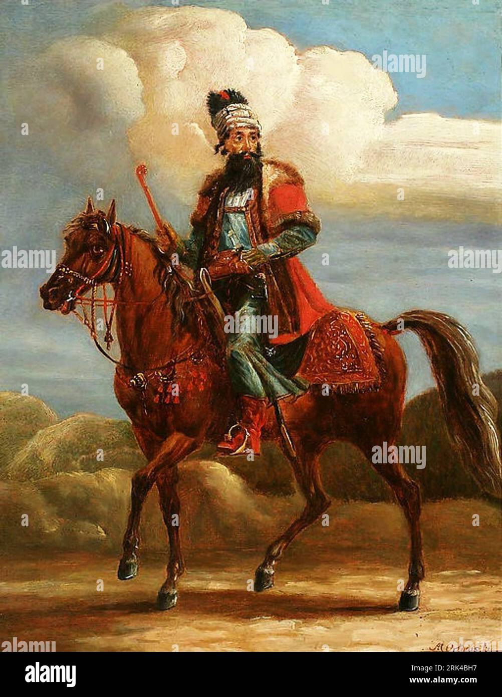 Persian dignitary on horseback (Oriental horseman). 1811 by Aleksander ...