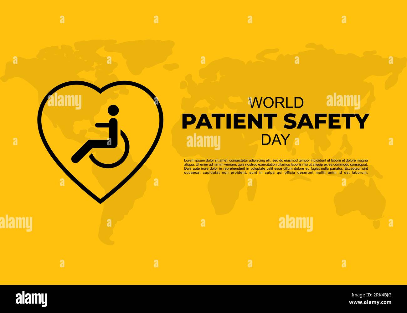 World patient safety day background with earth map and patient safety ...