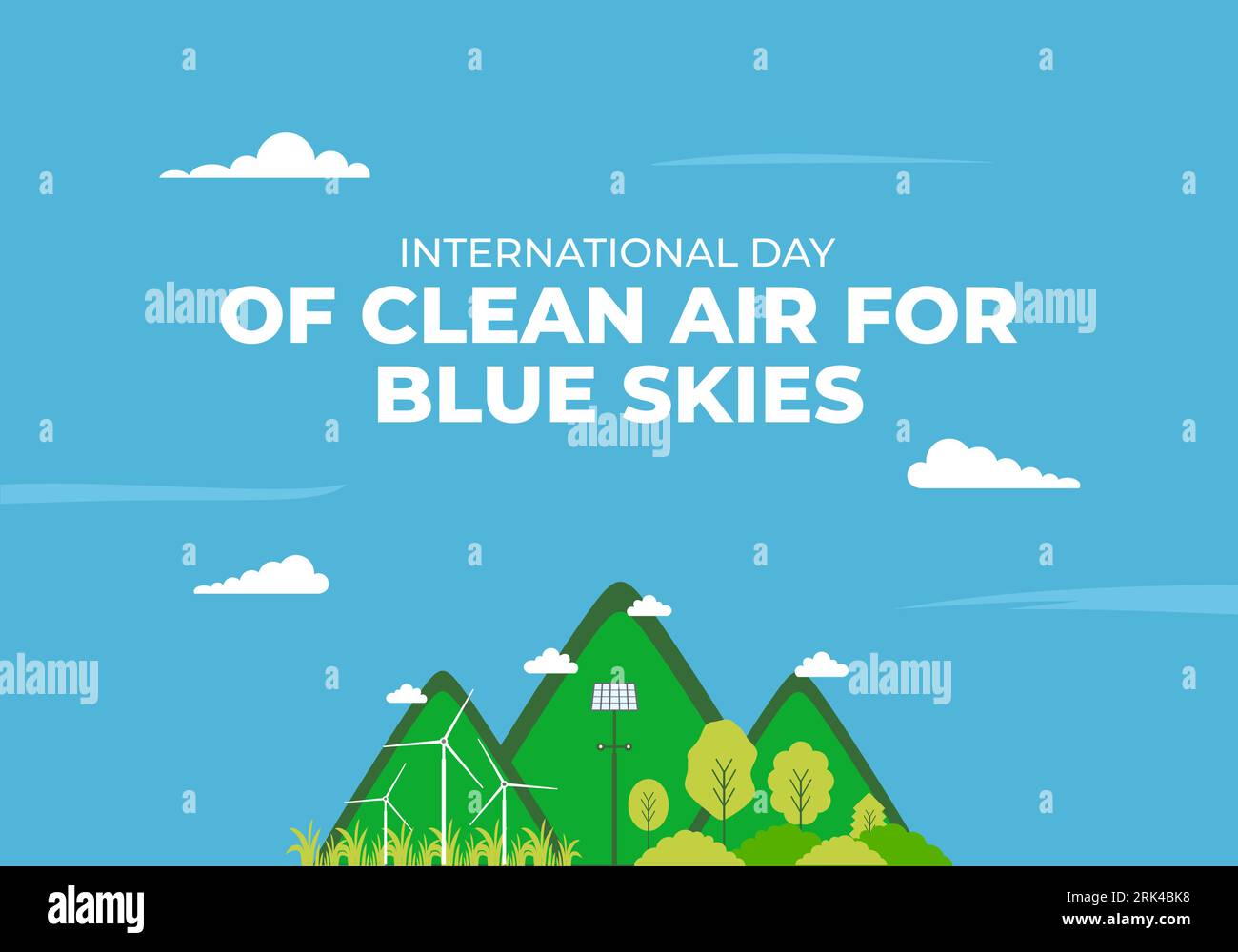 International day of clean air for blue skies with mountain hill on ...