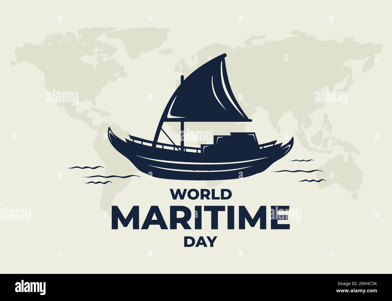 World maritime day background with earth map and big ship Stock Vector ...