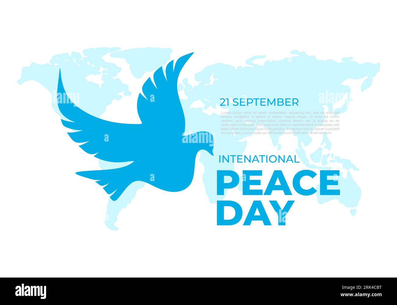 International peace day background on September 21 with pigeon and ...