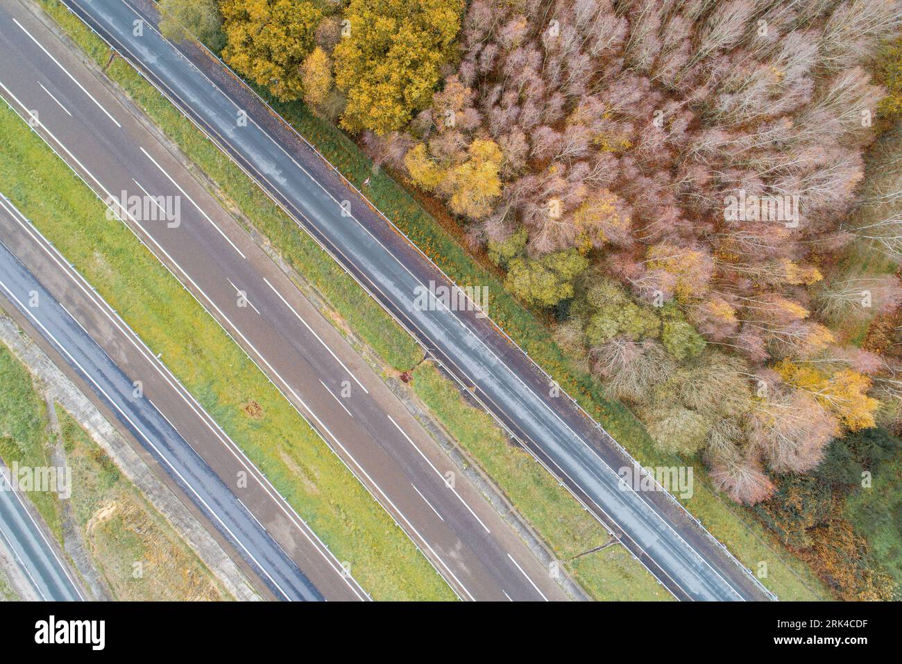 Aerial view flying parallel road hi-res stock photography and images ...
