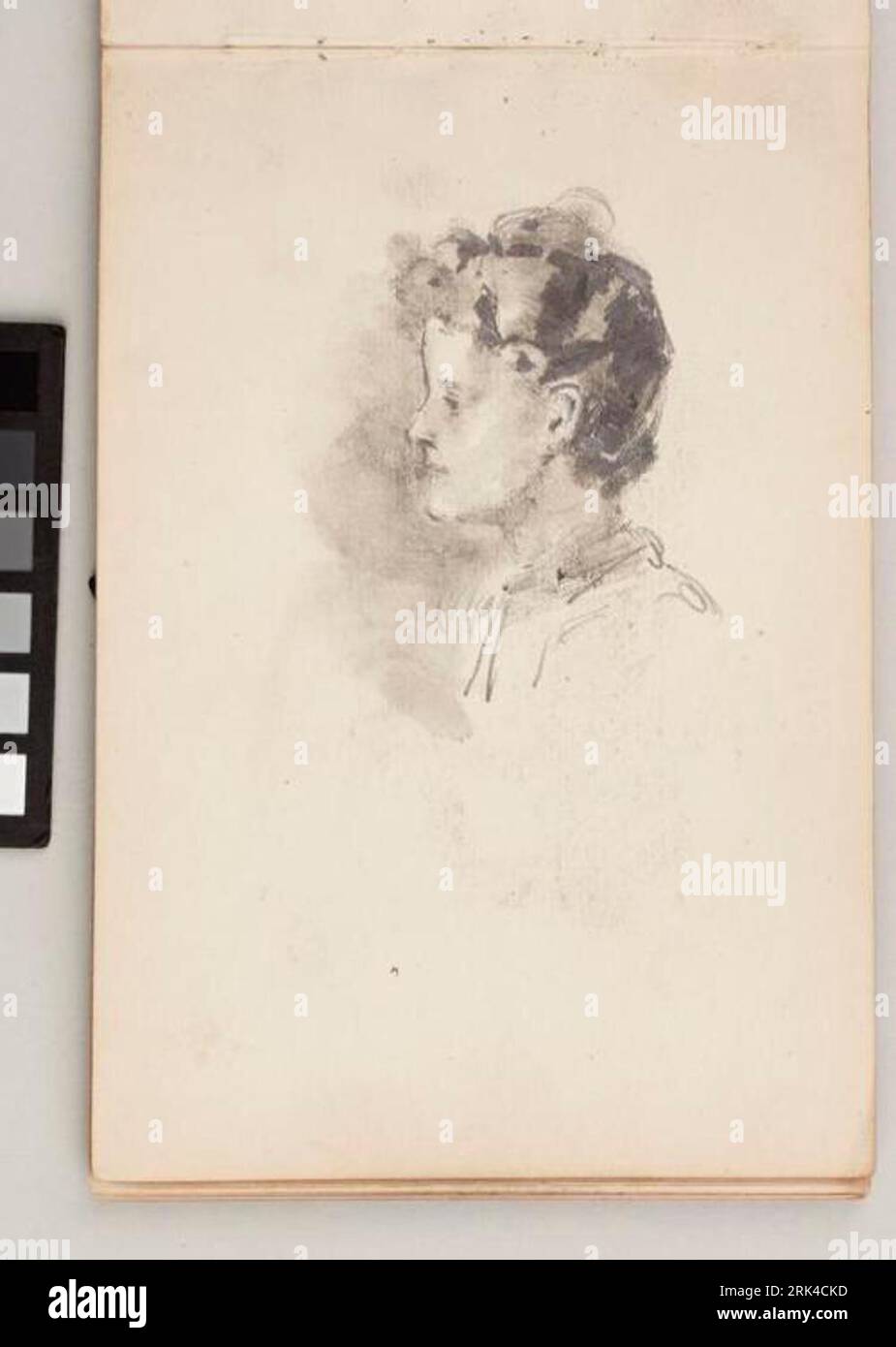 recto: Woman in Profile, verso: Broughty Ferry - Leaf from Artist's ...