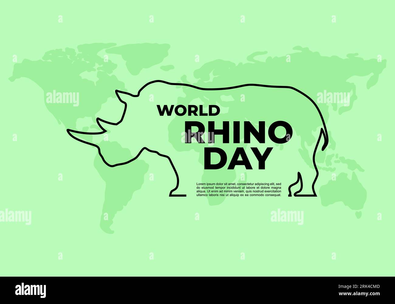 World rhino day background banner poster with rhino symbol on earth ...