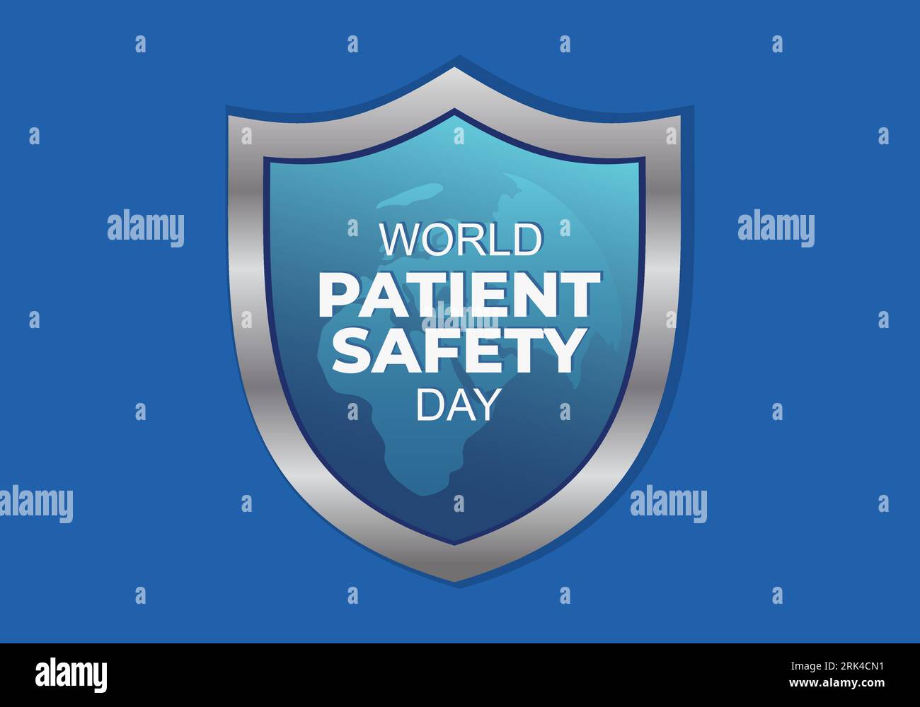 World patient safety day background with earth map and shield on ...