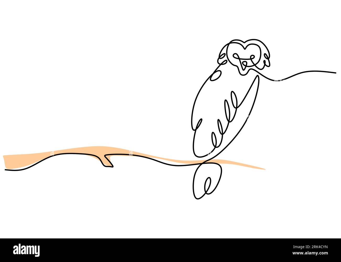 One continuous single line hand drawn of standing owl for international ...