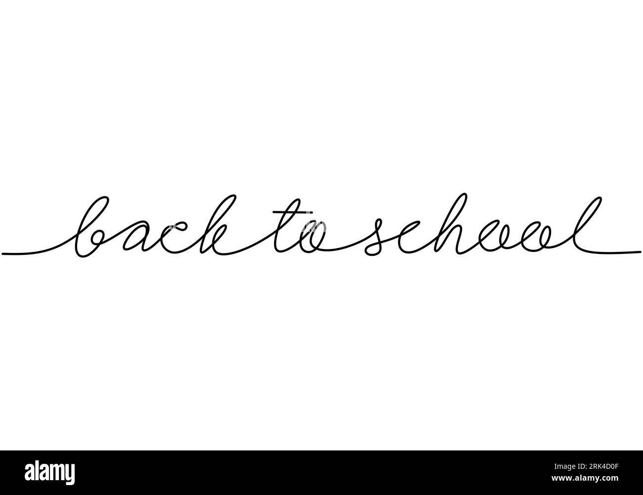 One continuous single line hand drawn of back to school lettering ...