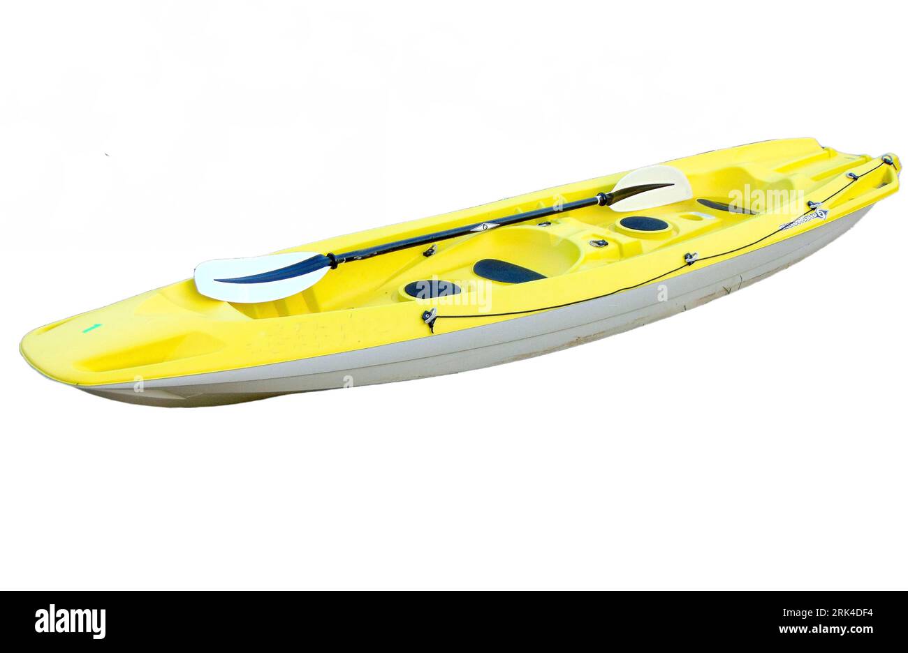 Yellow kayak isolated on white background Stock Photo - Alamy