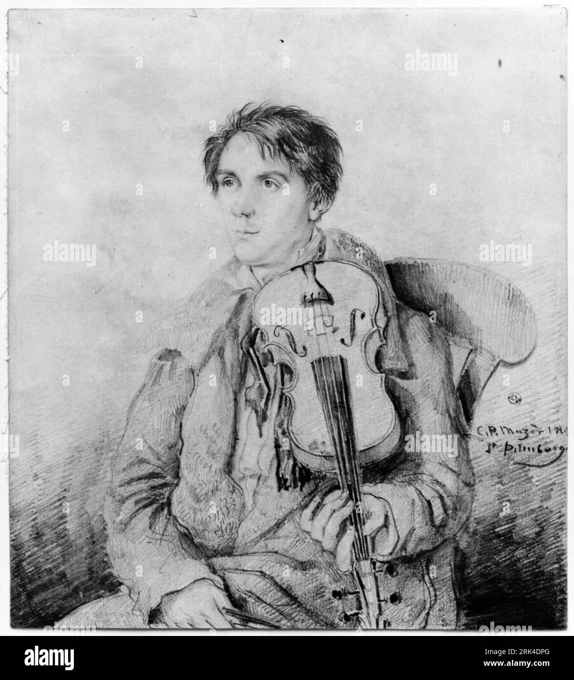 Porträtt av violinisten Ole Bull 1838 by Karl Mazér Stock Photo - Alamy