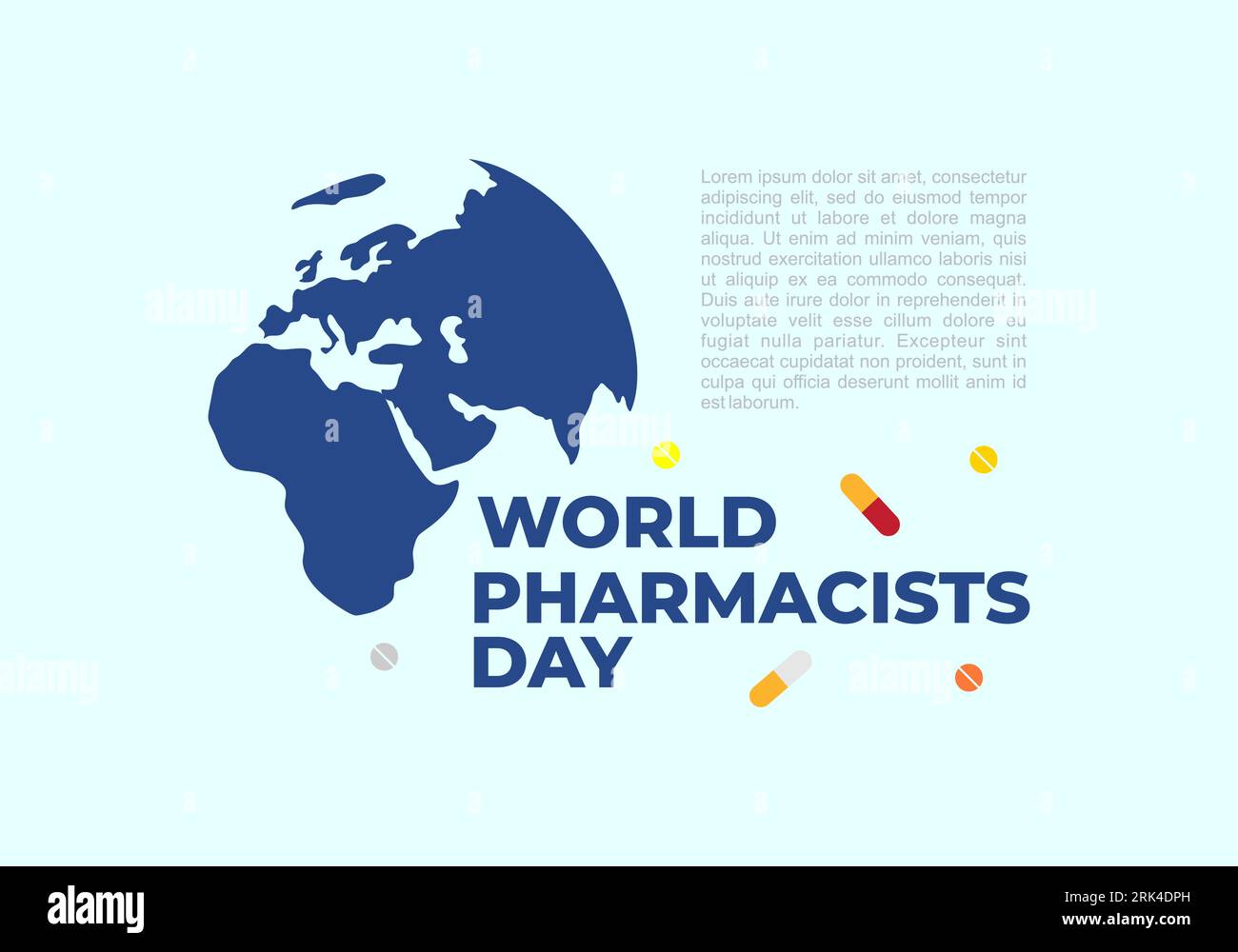 World pharmacists day background with drug and earth map Stock Vector ...