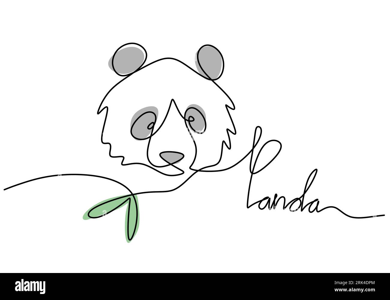 One continuous single line of International red panda day with bamboo ...