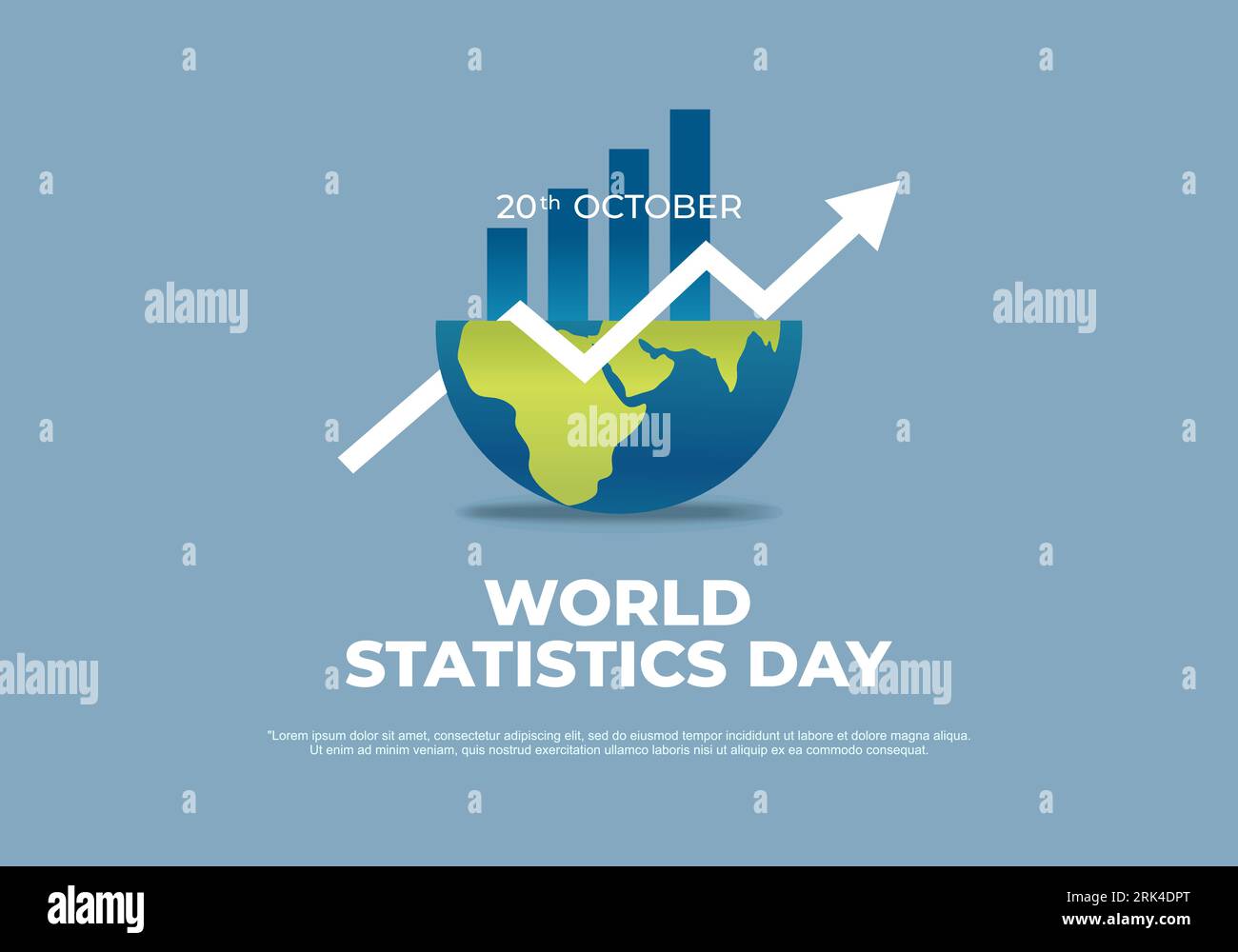 World statistics day background with graphics on globe earth map on ...