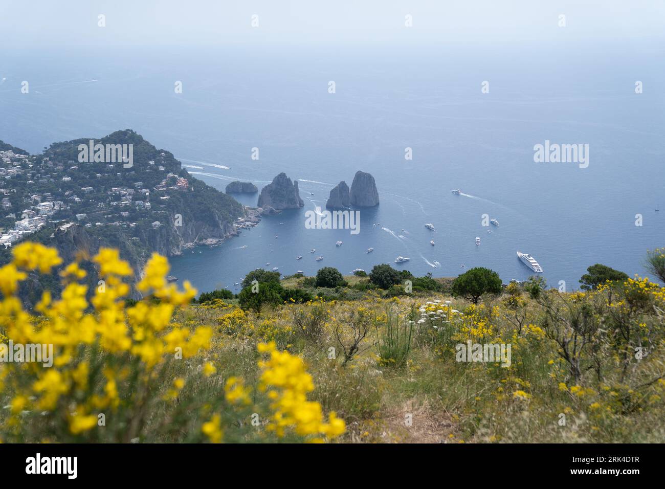 Capri coastline from the peak of Monte Solaro. Behold the stunning ...