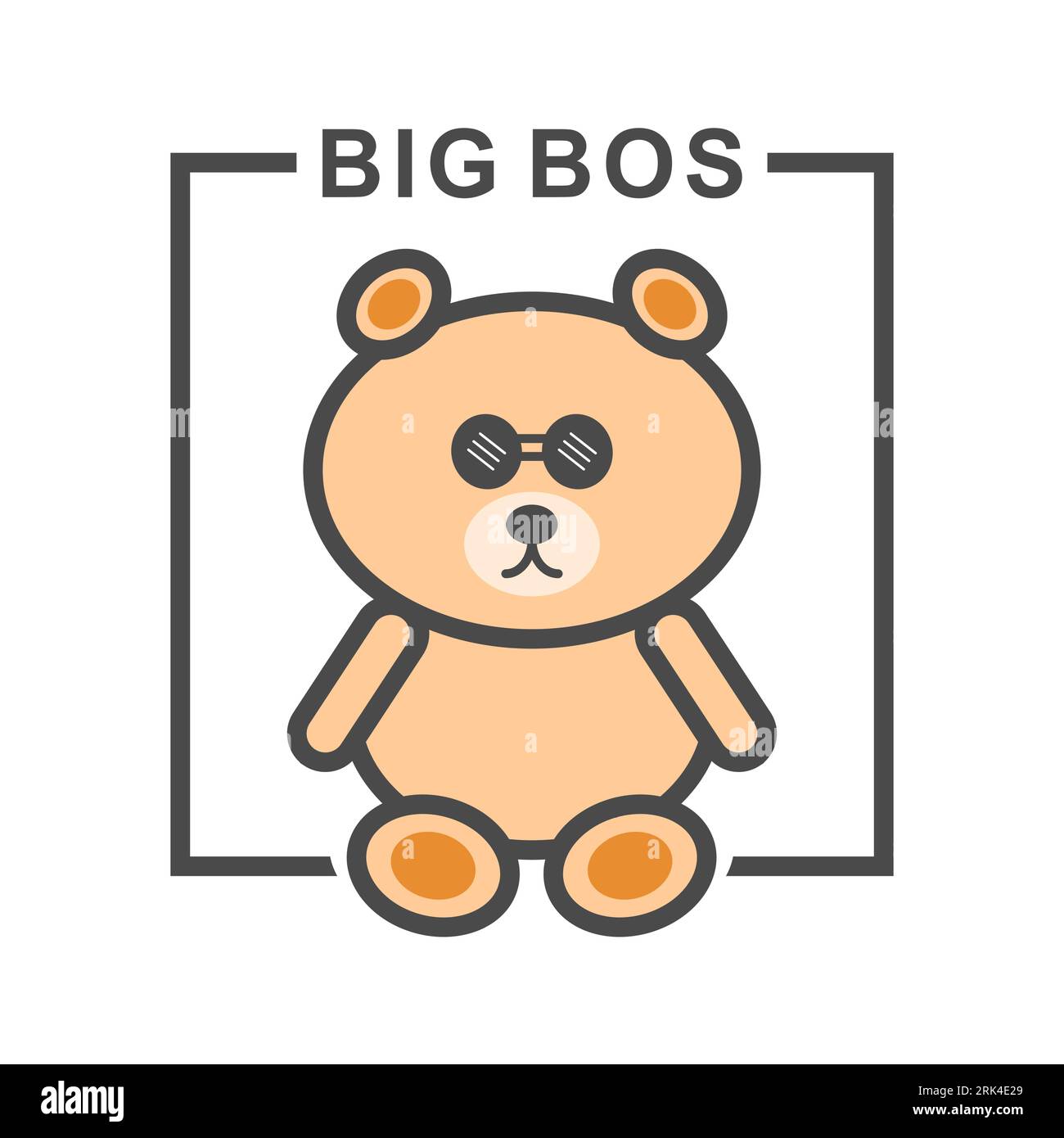 Big boss teddy bear isolated on white background Stock Vector Image ...