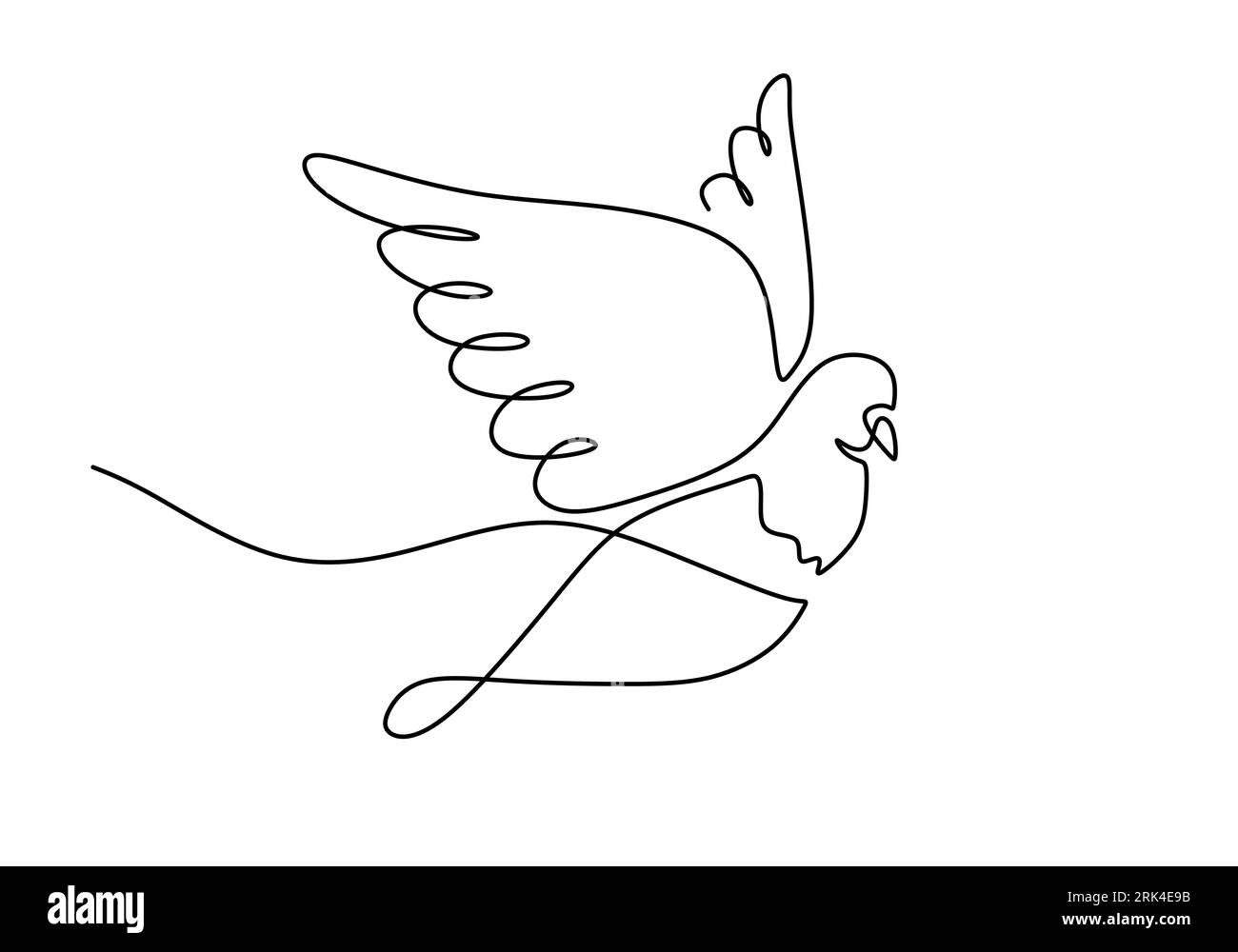 One continuous single line of pigeon isolated on white background Stock ...