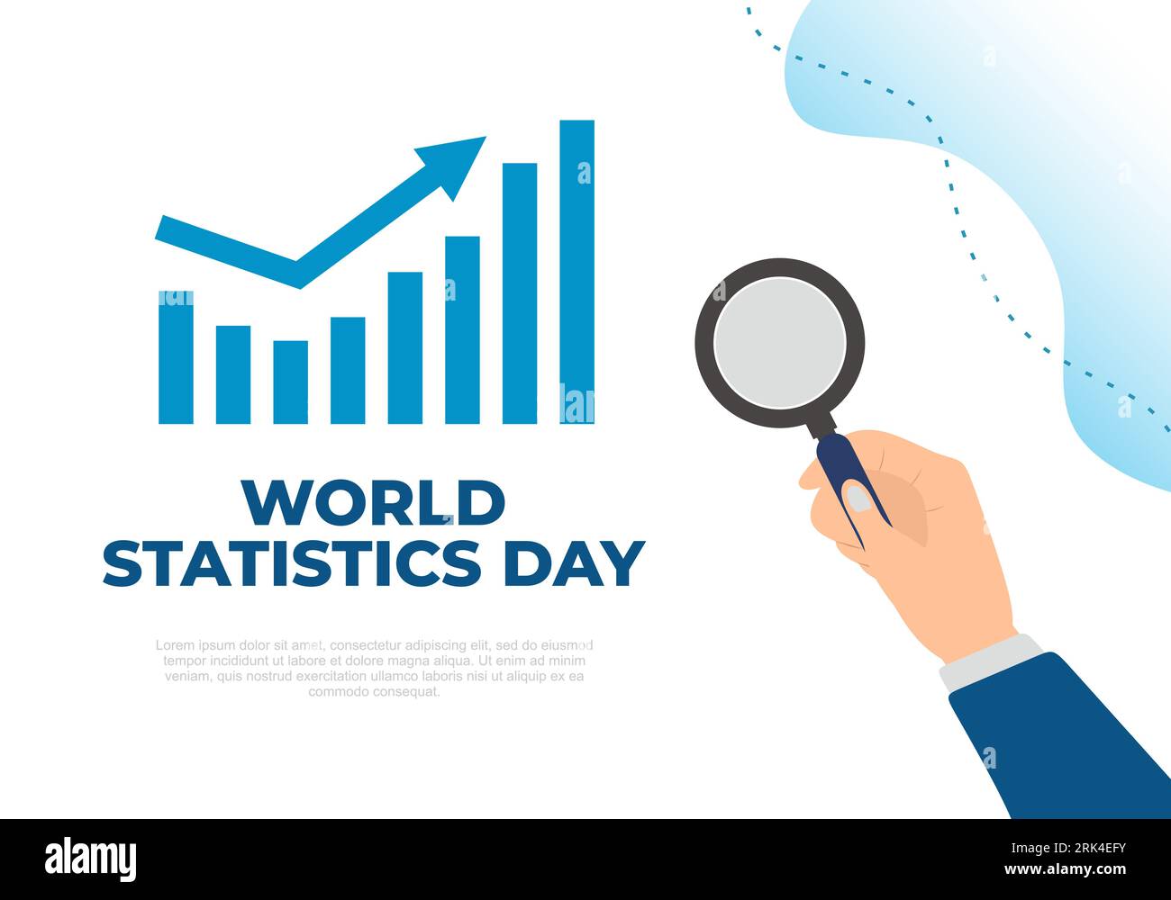 World statistics day background with magnifier and graphics on october ...