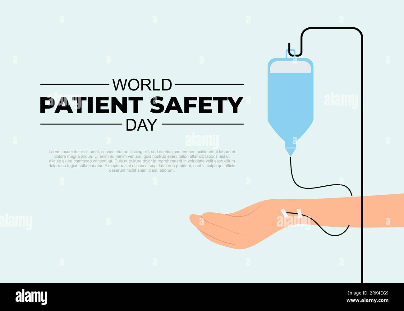World patient safety day background with infuse in hand on september 17 ...