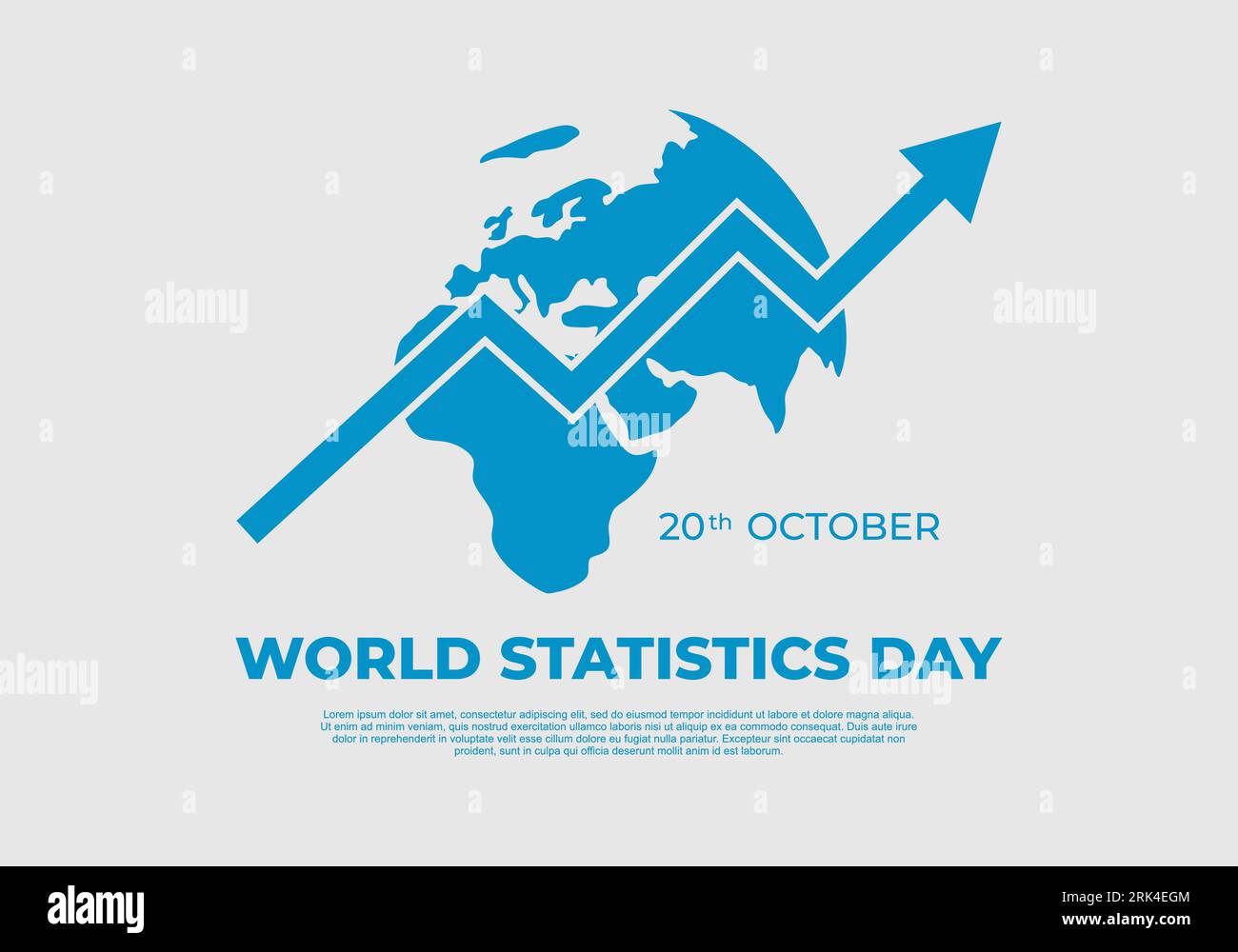 World statistics day background with earth map and graphics on october ...