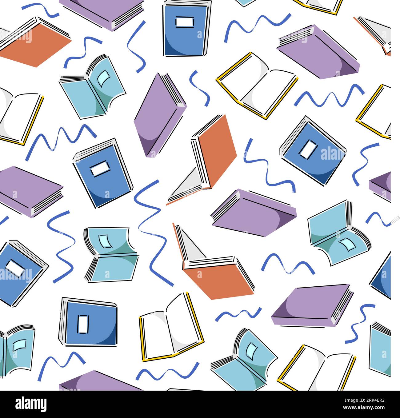 Seamless pattern of literacy book isolated on white background Stock ...