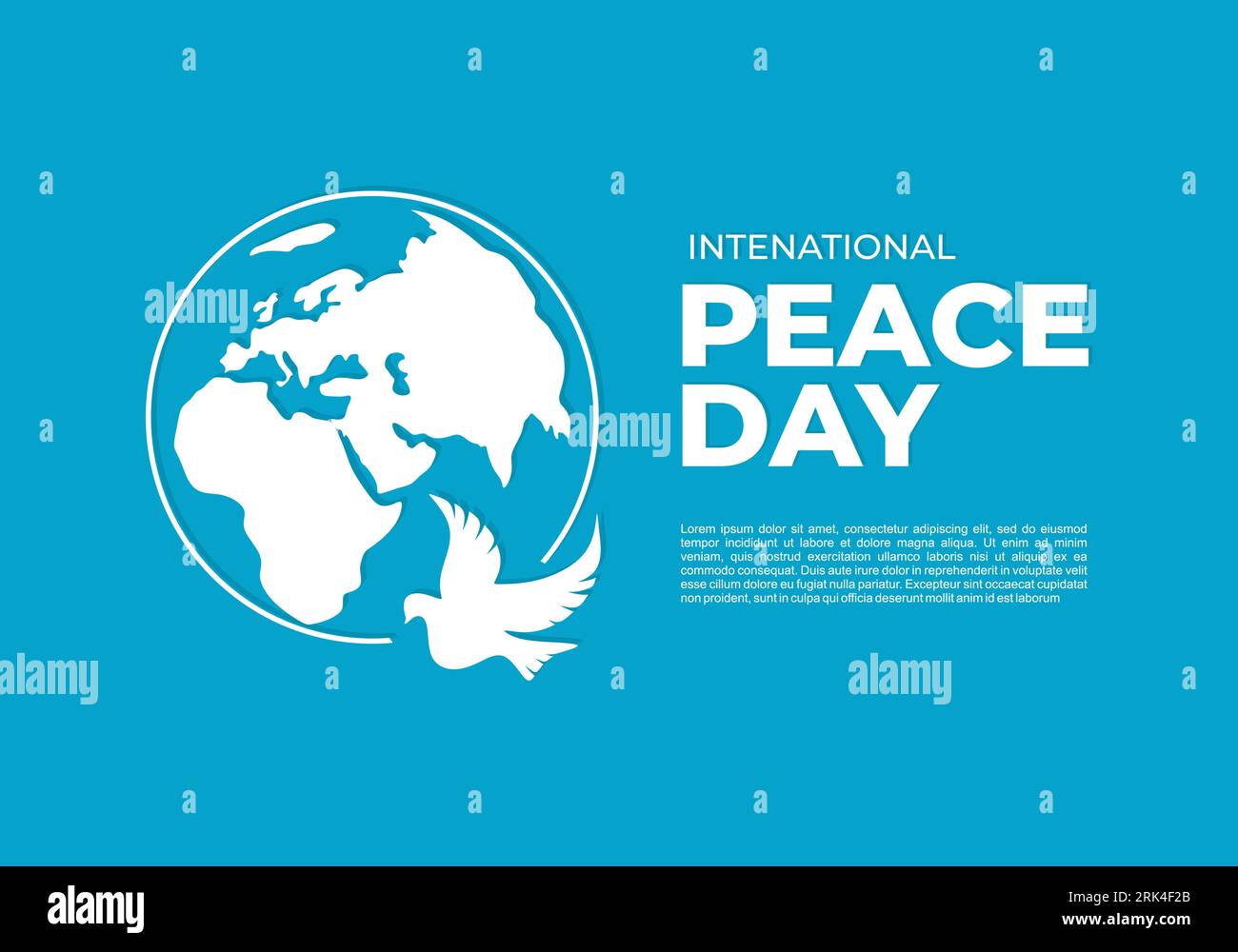 International peace day background on September 21 with world map globe ...
